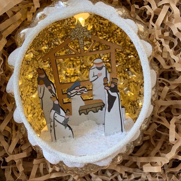 Holiday | Beautiful Glass Led Ornament W Nativity | Poshmark